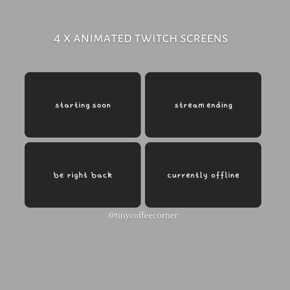4 X Animated Twitch Screens / Twitch Streamer / Simple Overlay - Etsy