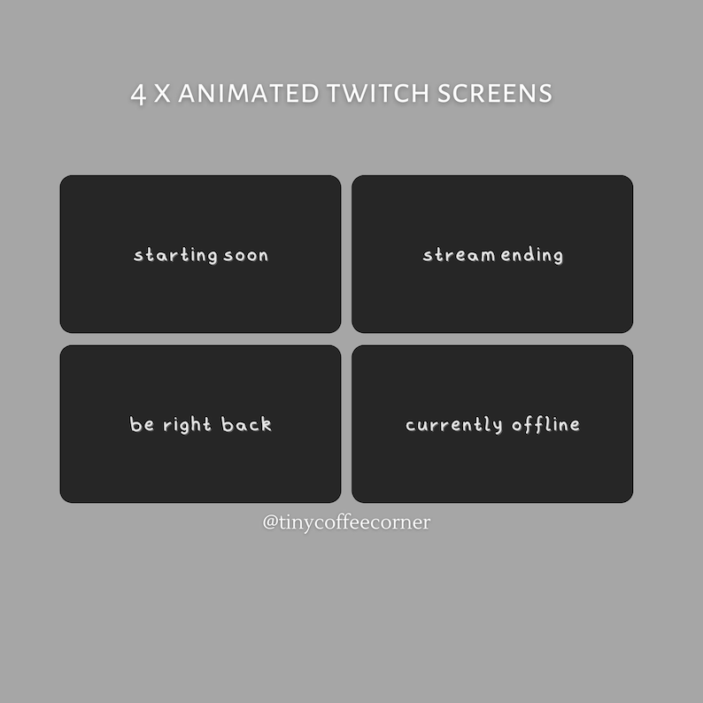 4 X Animated Twitch Screens / Twitch Streamer / Simple Overlay ...