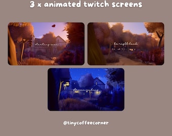 4 X Simple Animated Twitch Screens / Twitch Streamer / Simple Overlay ...