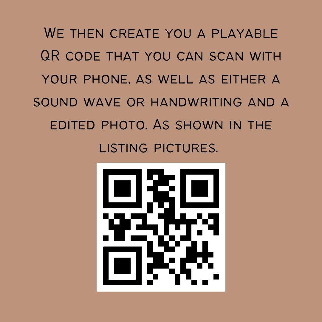 VOICEMAIL Memory Art With QR Code, Sound Wave and Edited Photo DIGITAL ...