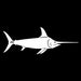 Swordfish Sticker White Vinyl Decal Fish Sticker Made in - Etsy