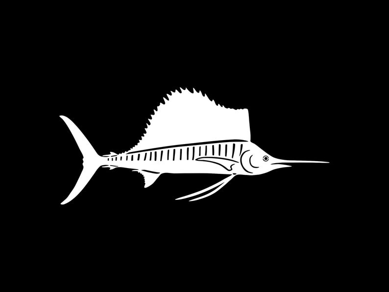 Sailfish Sticker, Detailed Silhouette, Vinyl Fish Decal, Made in U.S.A ...