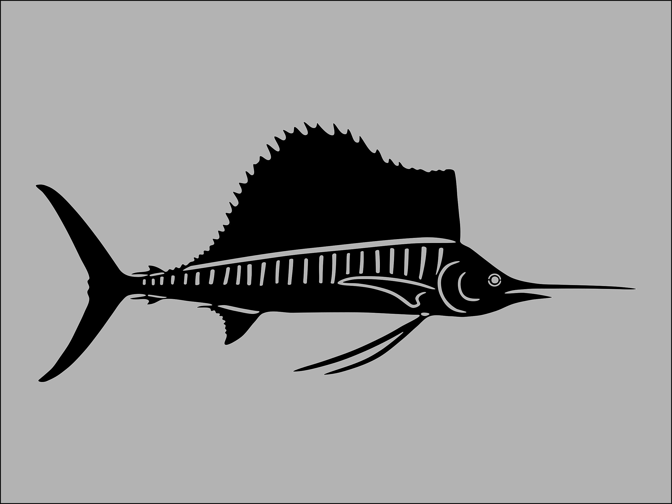 Sailfish Sticker, Detailed Silhouette, Vinyl Fish Decal, Made in U.S.A ...