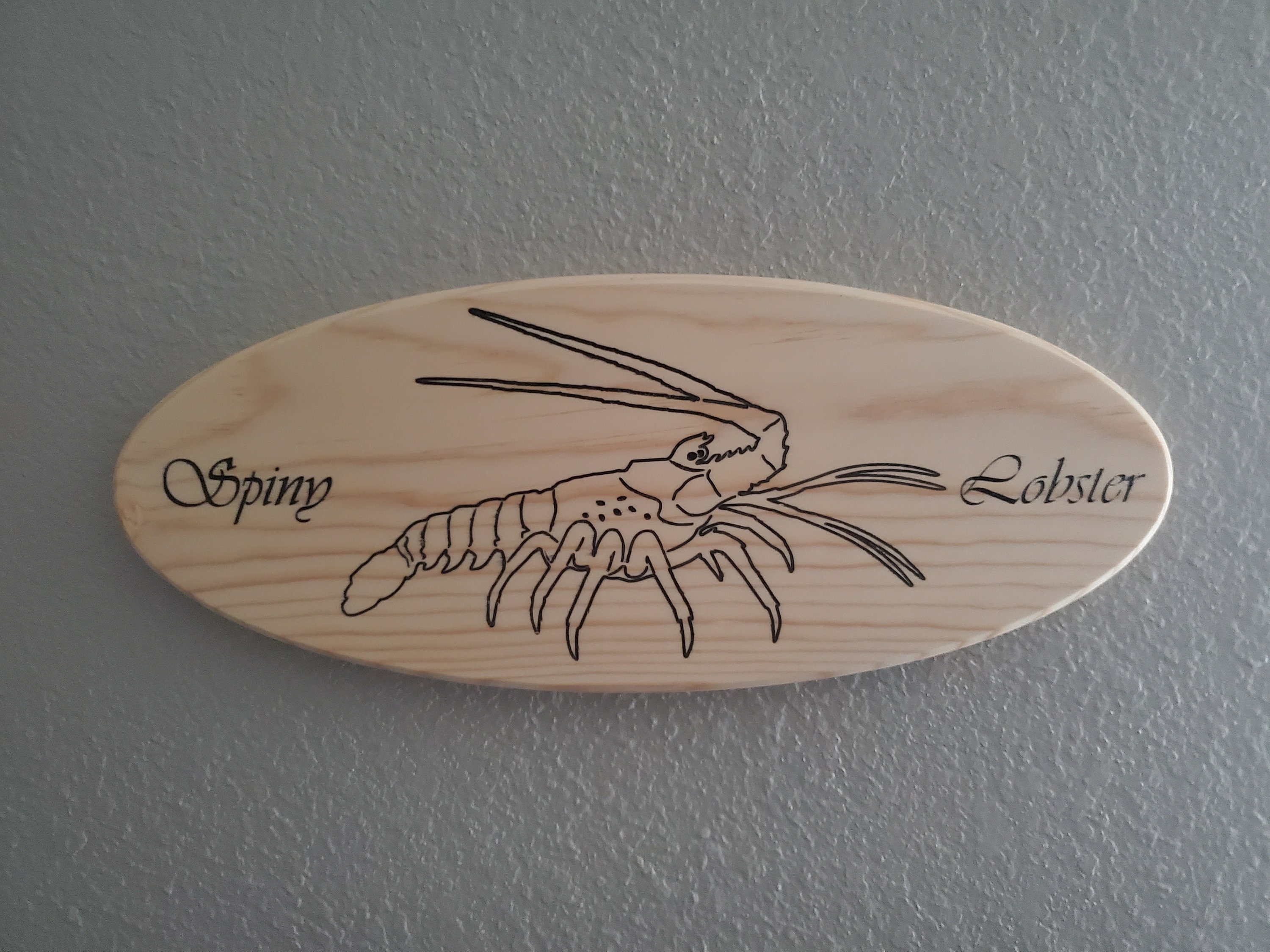 Spiny Lobster Plaque, Lobster Art Sign, Saltwater Fishing, Ocean Art ...