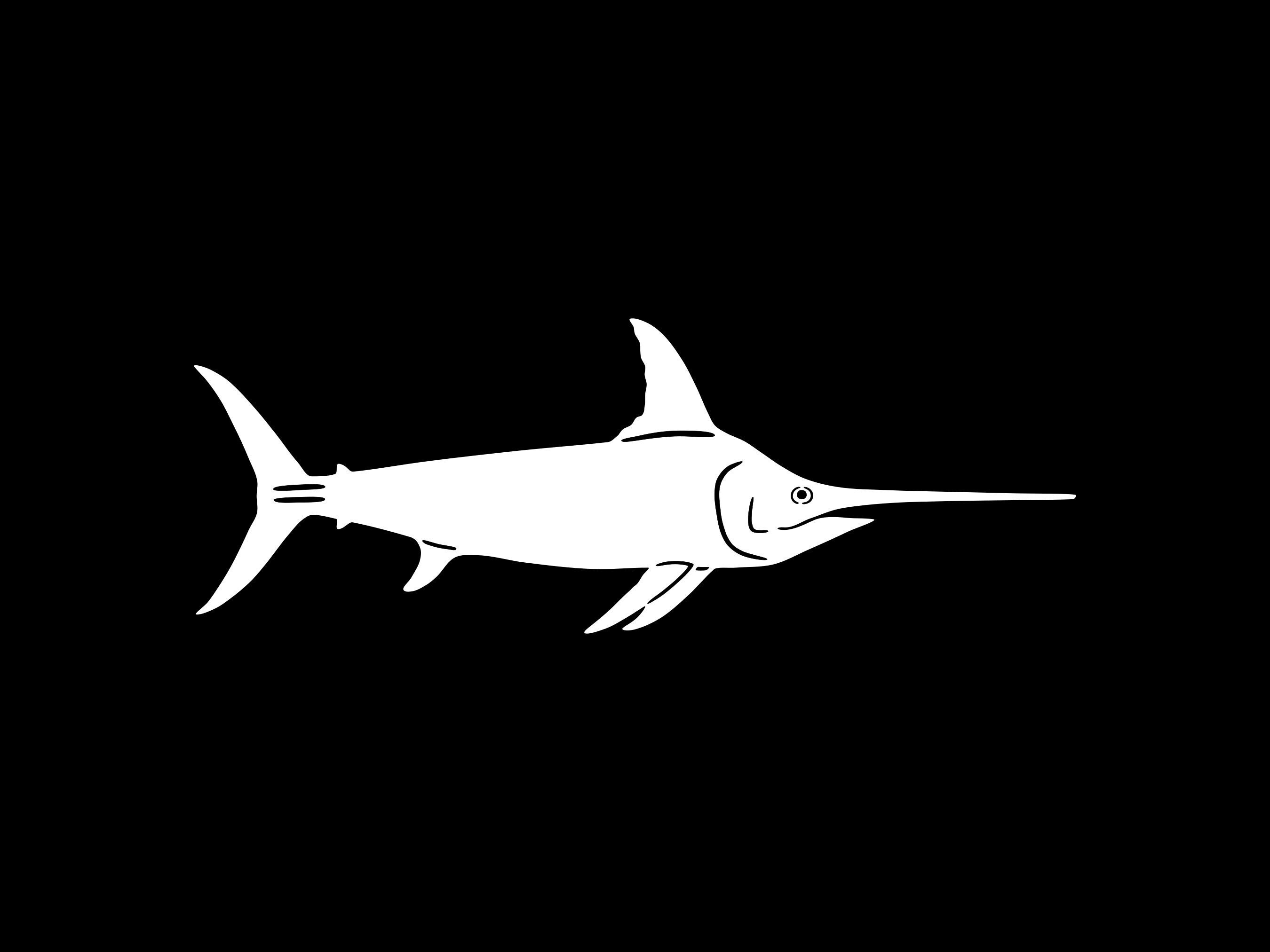 Swordfish Sticker, White Vinyl Decal, Fish Sticker, Made in U.S.A. - Etsy