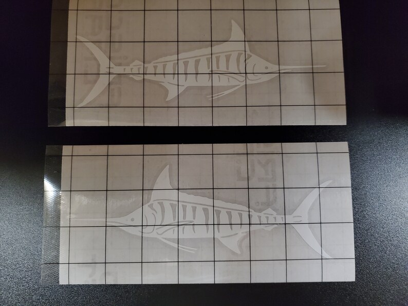 Striped Marlin Sticker, Detailed Silhouette, Vinyl Fish Decal, Made in ...