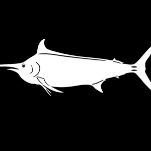 Black Marlin Sticker, Detailed Silhouette, Vinyl Fish Decal, Made in U ...