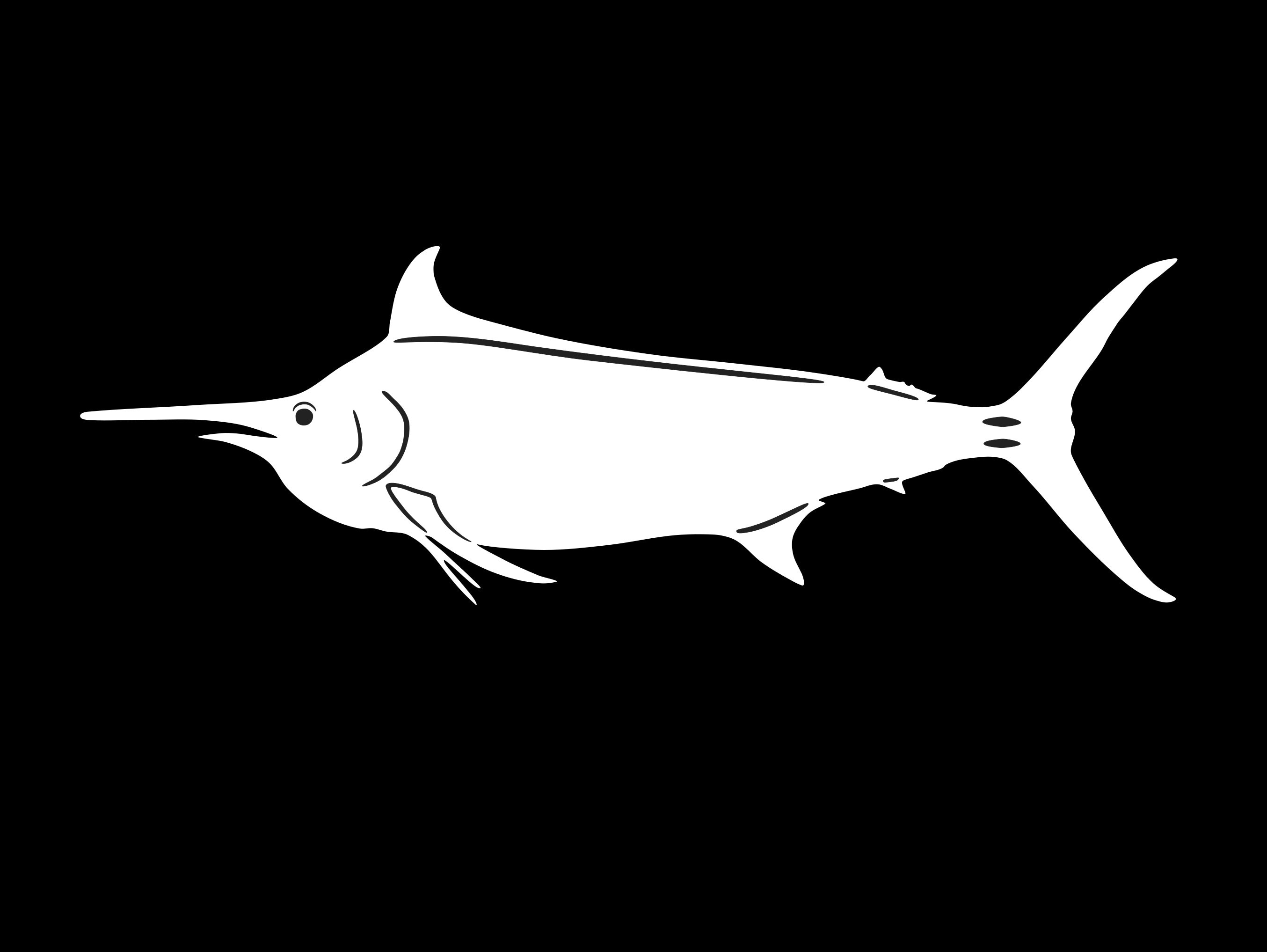 Black Marlin Sticker, Detailed Silhouette, Vinyl Fish Decal, Made in U ...
