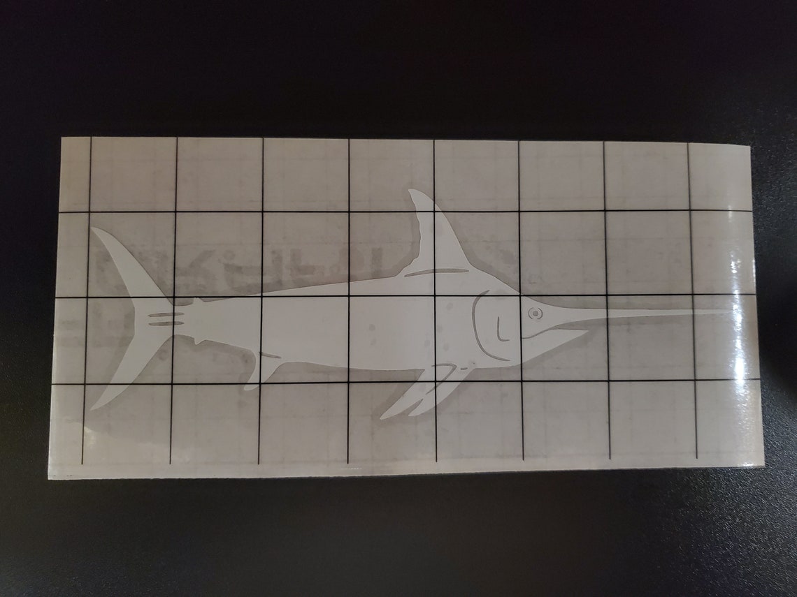 Swordfish Sticker, White Vinyl Decal, Fish Sticker, Made in U.S.A. - Etsy