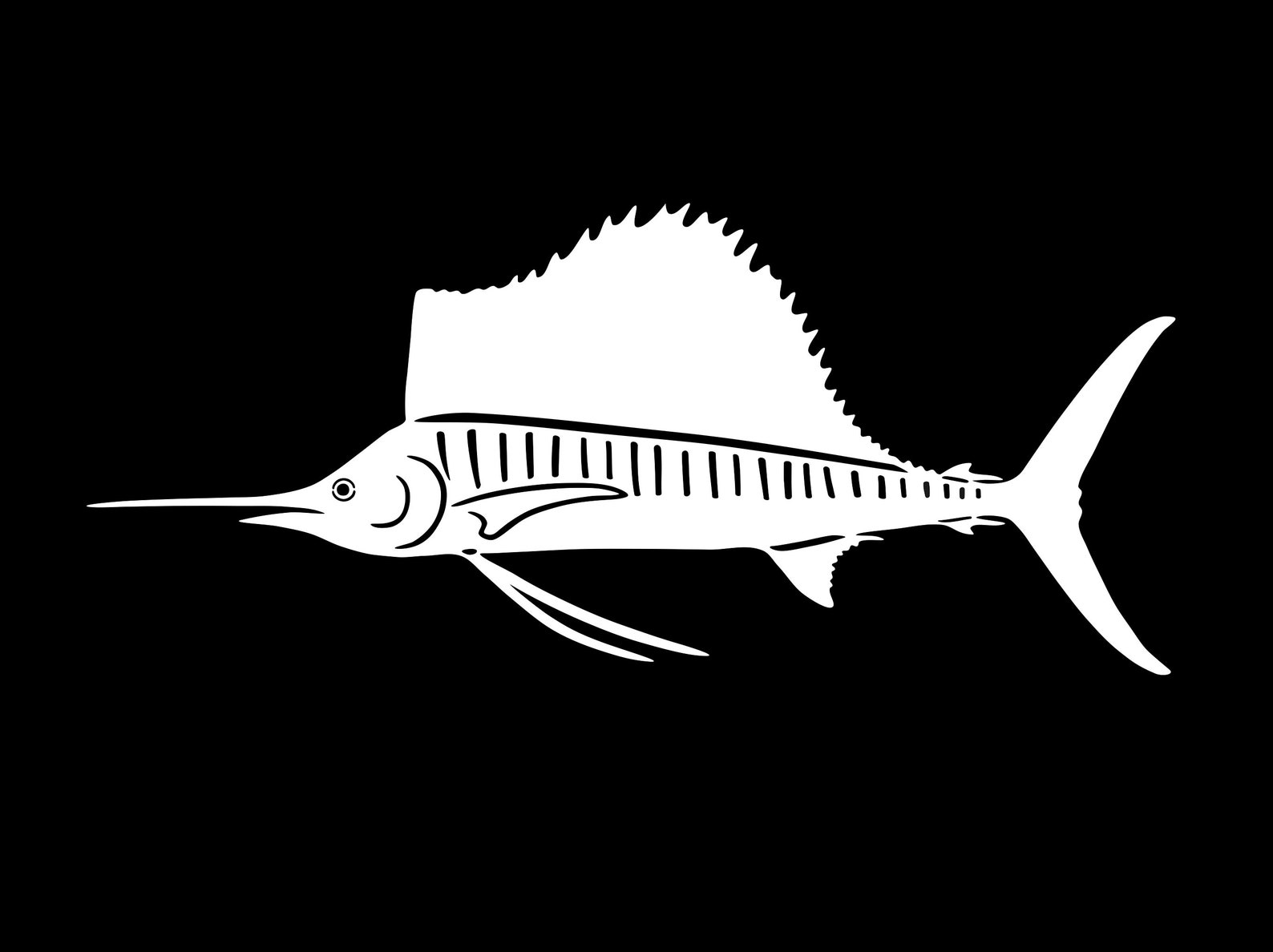 Sailfish Sticker, Detailed Silhouette, Vinyl Fish Decal, Made in U.S.A ...