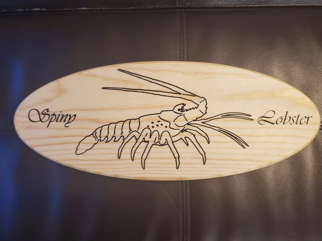 Spiny Lobster Plaque, Lobster Art Sign, Saltwater Fishing, Ocean Art ...