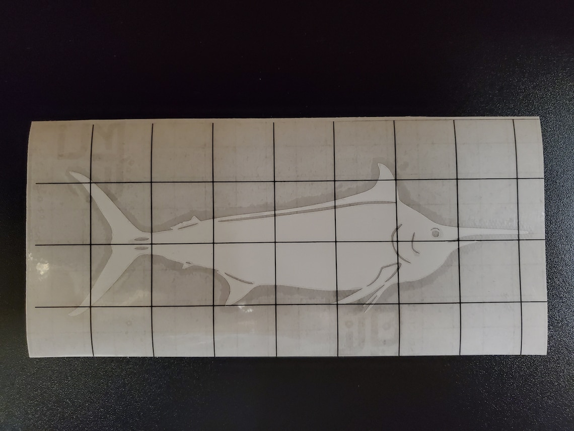 Black Marlin Sticker, Detailed Silhouette, Vinyl Fish Decal, Made in U ...