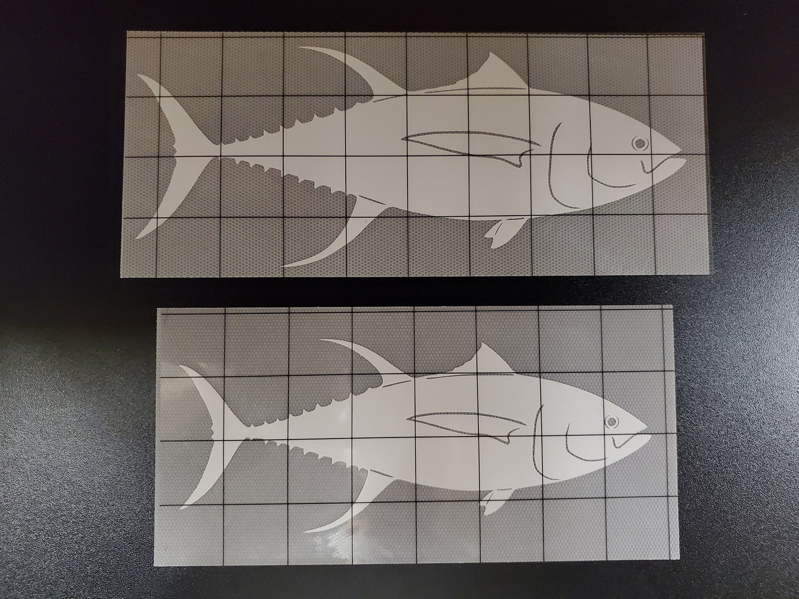 Yellowfin Tuna, YFT White Vinyl Decal. Detailed Silhouette. Fish ...