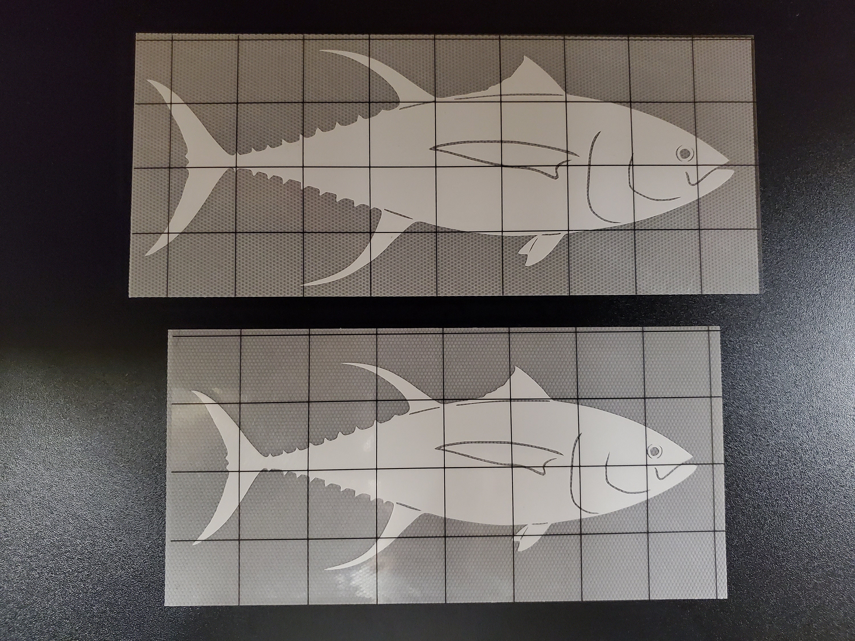 Yellowfin Tuna, YFT White Vinyl Decal. Detailed Silhouette. Fish ...