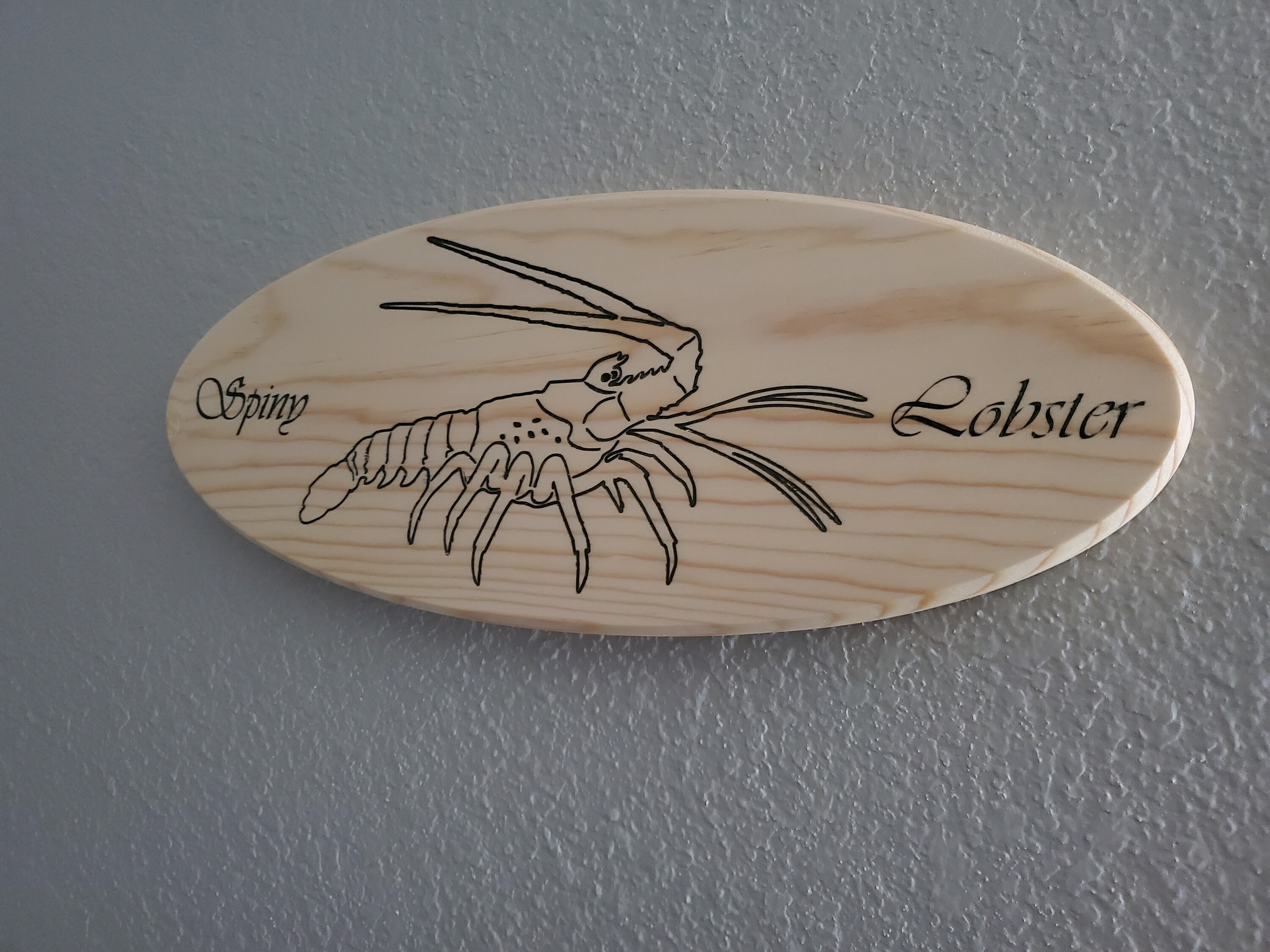 Spiny Lobster Plaque, Lobster Art Sign, Saltwater Fishing, Ocean Art ...