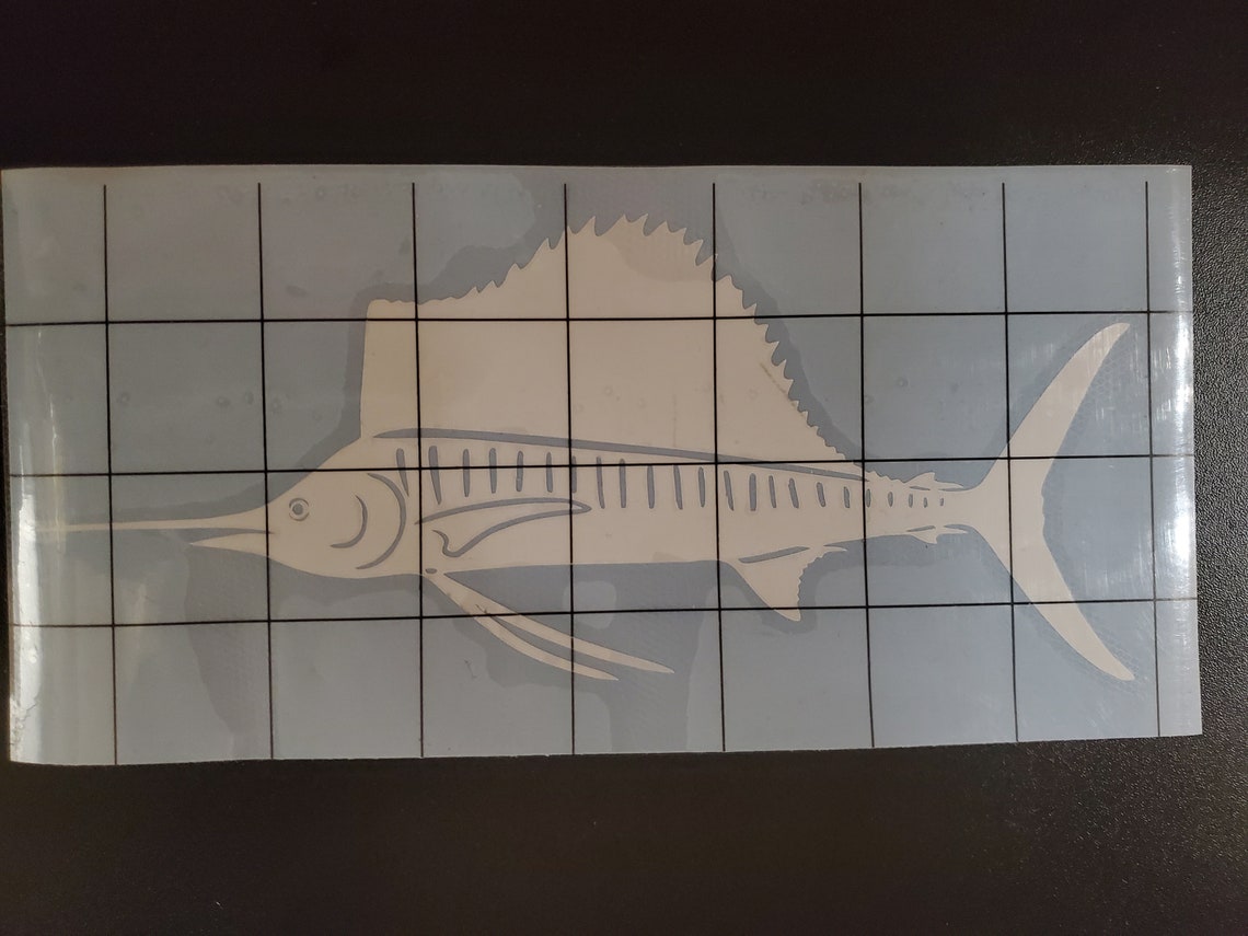 Sailfish Sticker, Detailed Silhouette, Vinyl Fish Decal, Made in U.S.A ...
