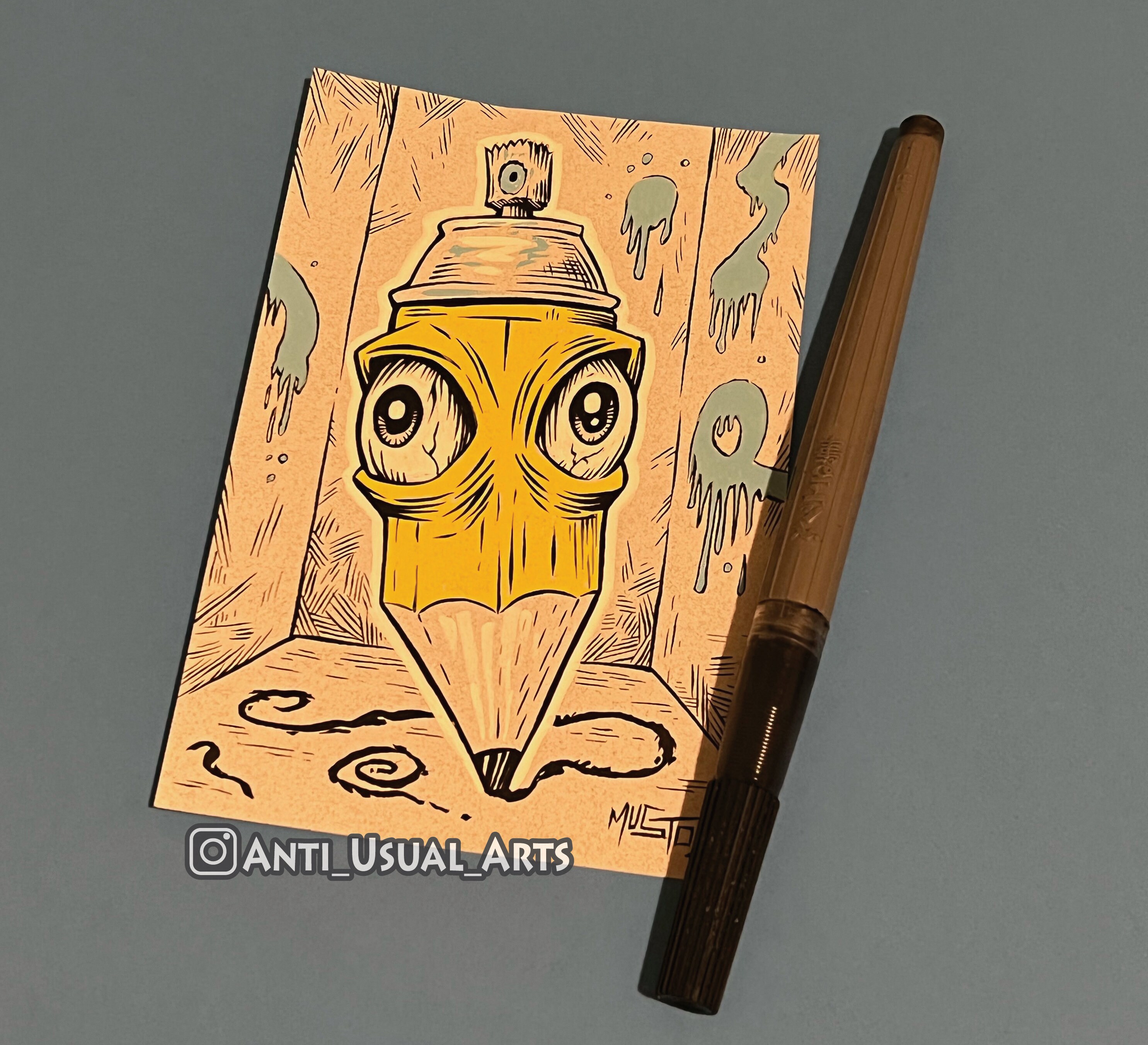 Pencil + Spray Paint Can = Mr. Sprencil. Original Graffiti Inspired Art ...