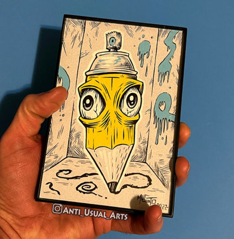 Pencil + Spray Paint Can = Mr. Sprencil. Original Graffiti Inspired Art ...