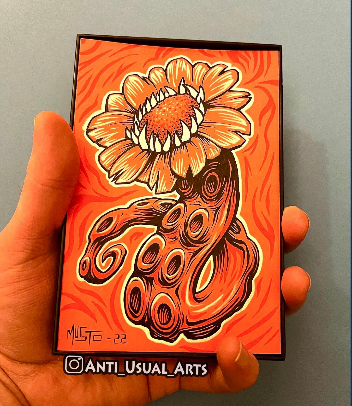 Original Art: Surrealism. Pen and Ink Drawing of an Octopus Tentacle ...