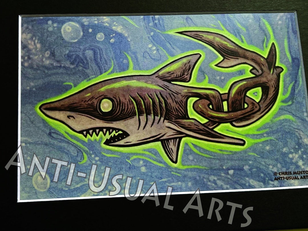 Strange Great White Shark Chain Art Print. the CHARK - Etsy