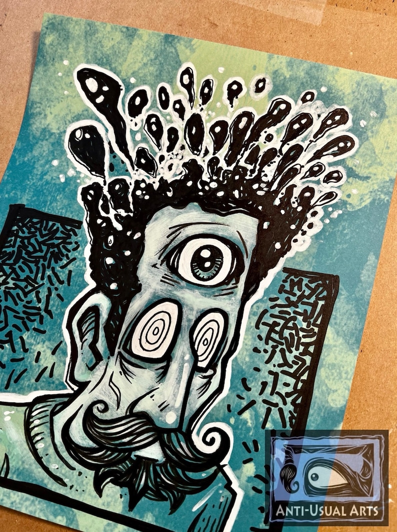 Psychedelic Original Drawing. Psytrance Inspired Trippy Art. - Etsy