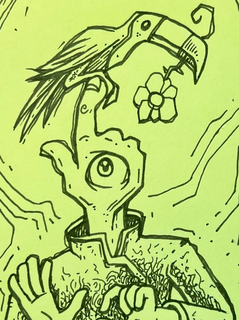 Automatic Sketch : Cyclops Monster With a Hand for a Head & Toucan ...