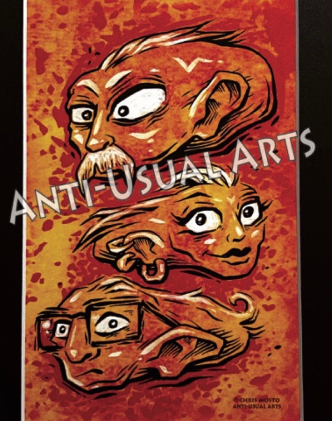 Random Floating Heads / Crazy Faces Trippy Art Print - Etsy