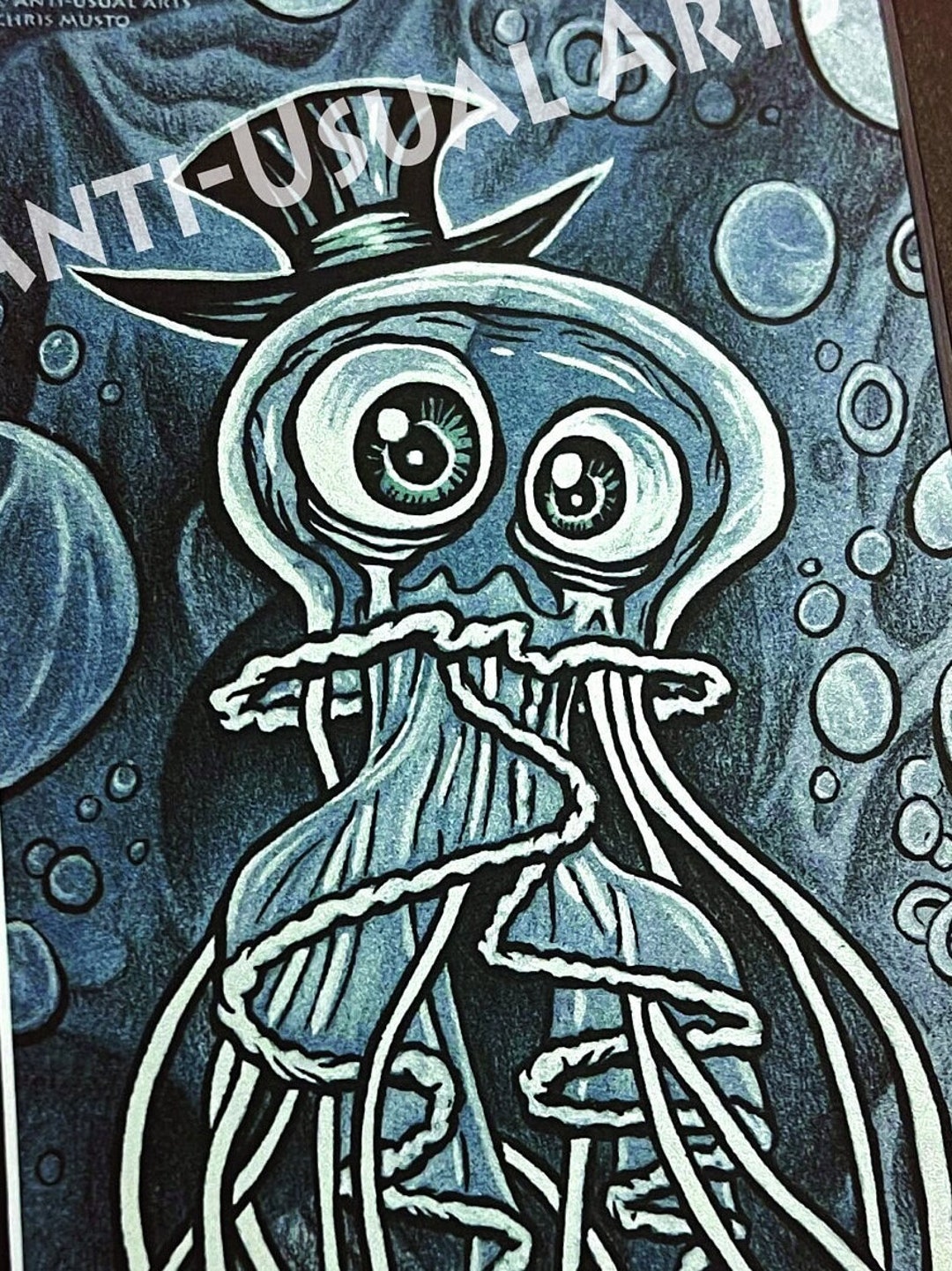 Jellyfish With Human Eyeballs and Top Hat. Jell-eye-fish Art Print - Etsy