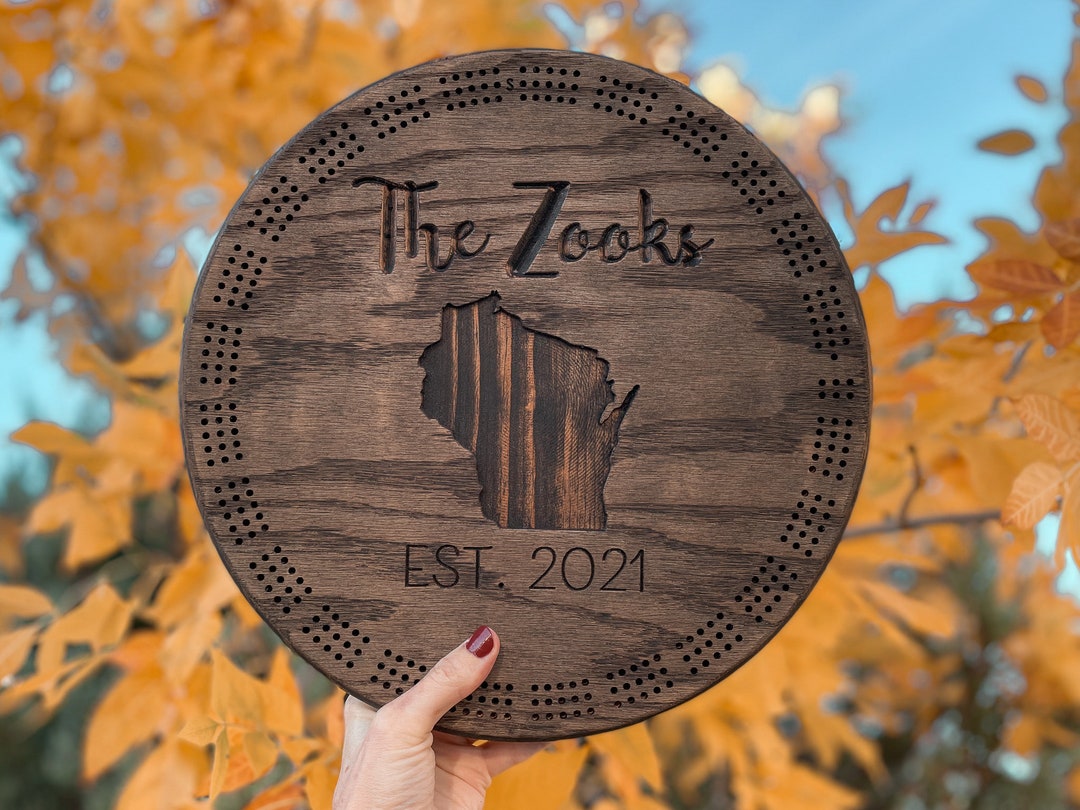Custom Round Cribbage Board - Etsy