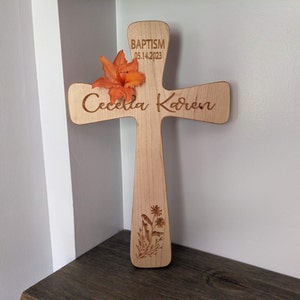 Custom Name Cross, Personalized Wall Cross, for Sacrament Gift, Baptism ...