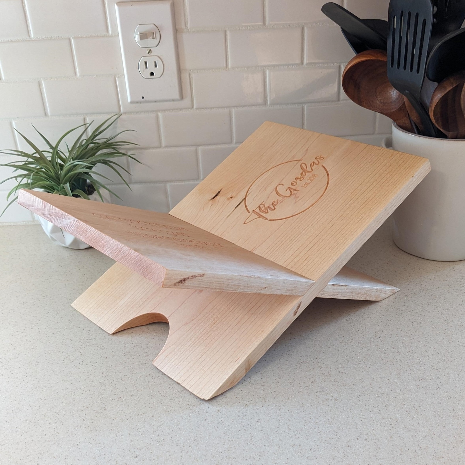 Open Book Display, Personalized Wooden Book Holder, Engraved Mcgee&co ...