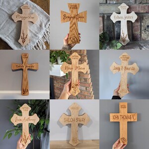 Custom Name Cross, Personalized Wall Cross, for Sacrament Gift, Baptism ...