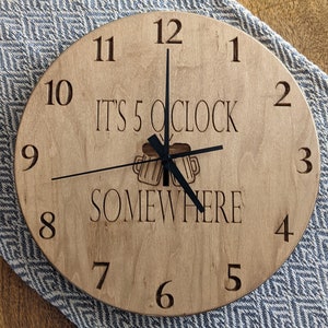 Personalized Engraved Wooden Wall Clock: Custom Decor for Weddings ...