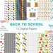 Back to School Digital Paper, Back to School Digital Background, Back ...