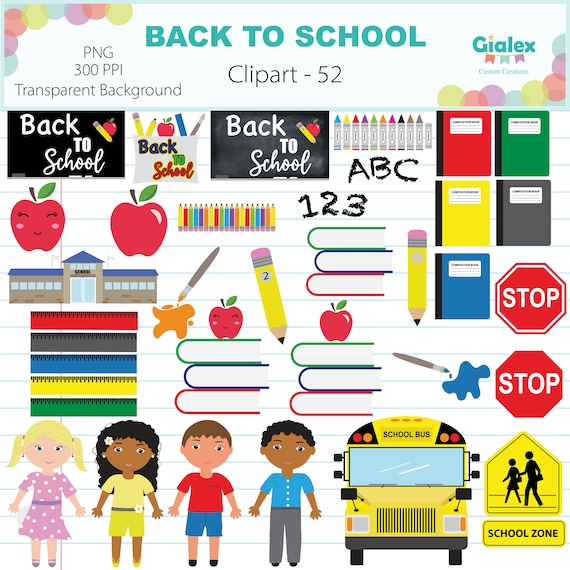 Back to School Clipart Back to School Digital Back to School - Etsy