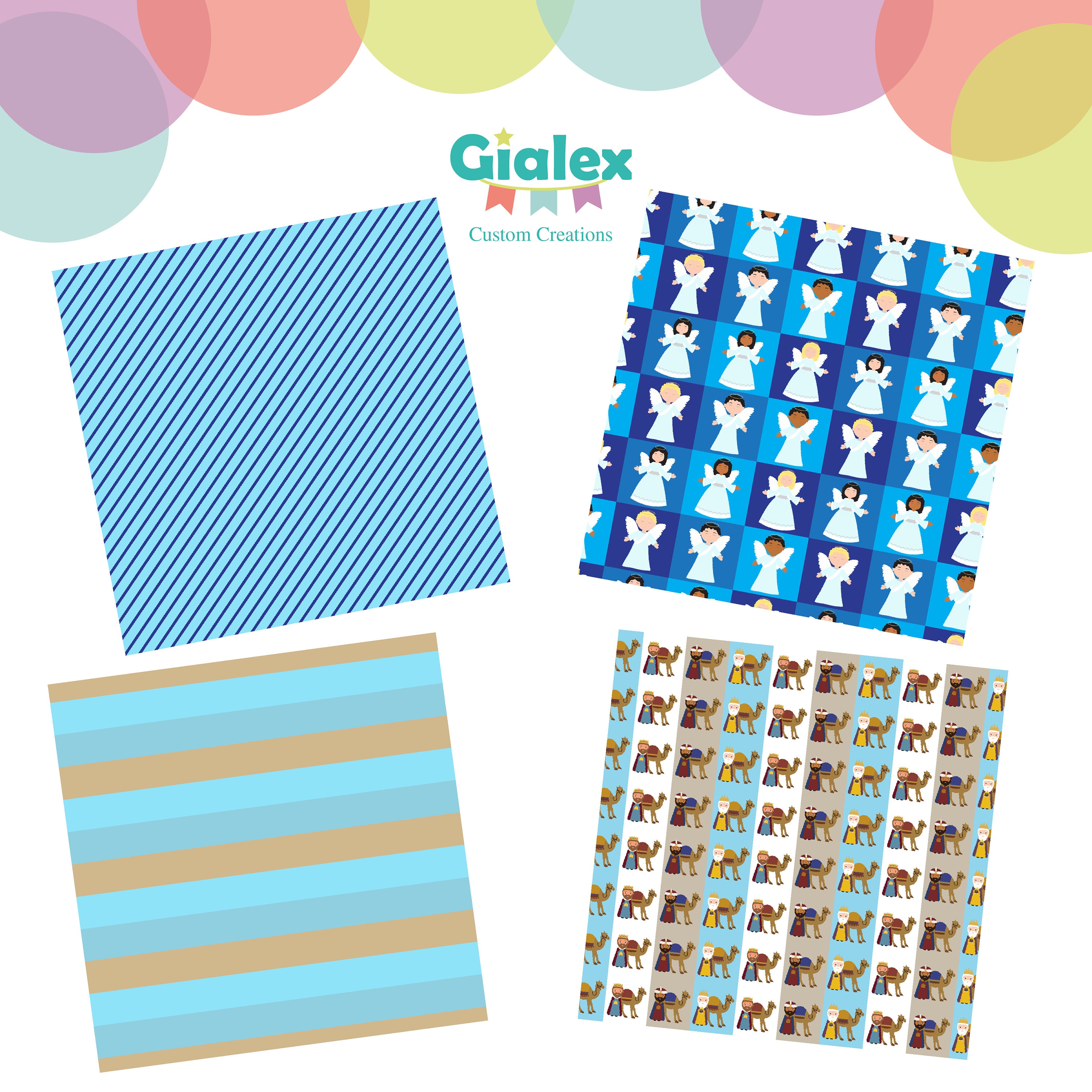 Nativity Clipart & Digital Paper Pack, Christmas Nativity Religious ...