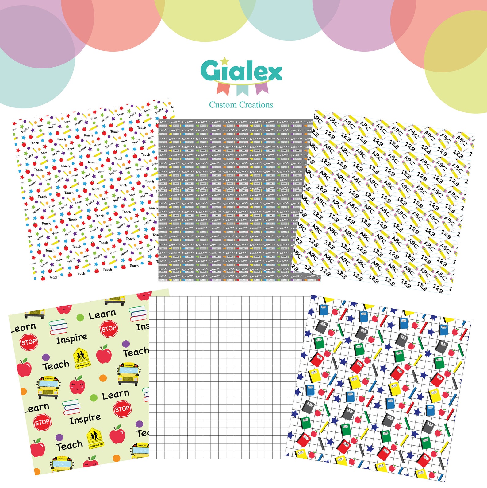 Back to School Digital Paper, Back to School Digital Background, Back ...