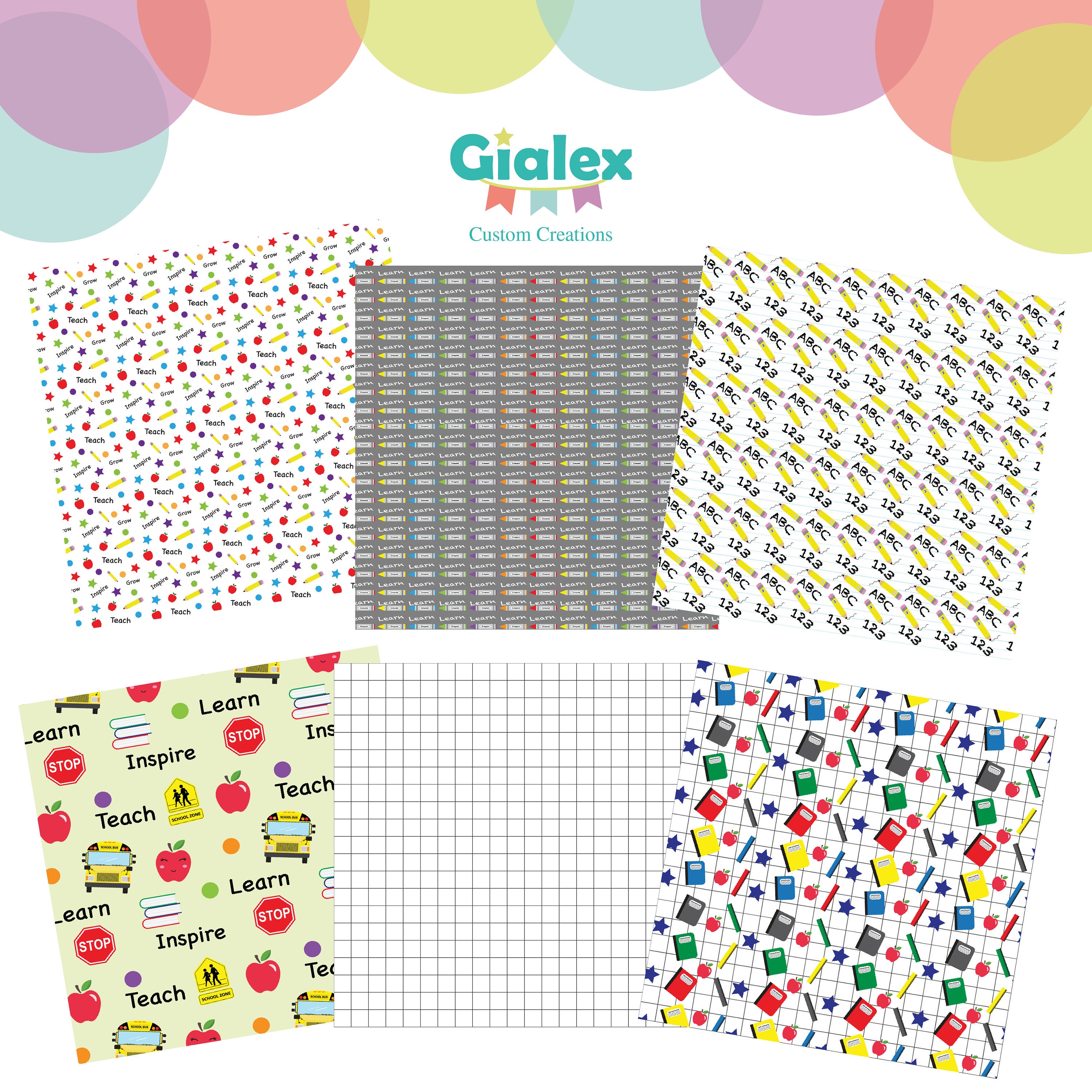 Back to School Digital Paper, Back to School Digital Background, Back ...