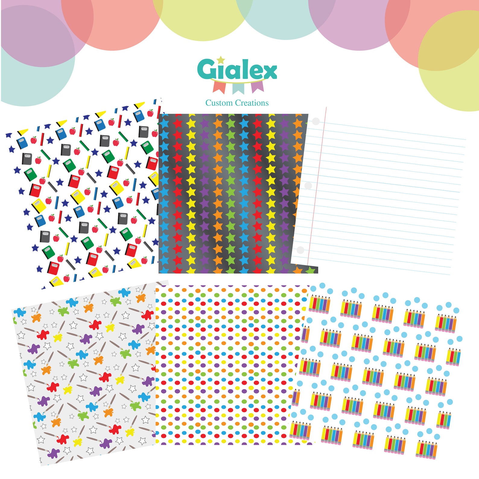 Back to School Digital Paper, Back to School Digital Background, Back ...