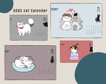 Cat Desktop Calendar - Etsy