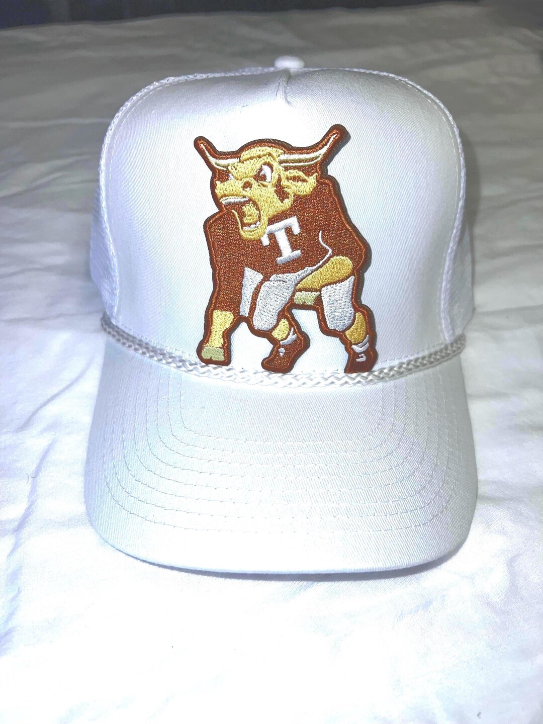 Vintage Retro Patch Texas Longhorns White Rope Snapback Hat Cap Trucker ...