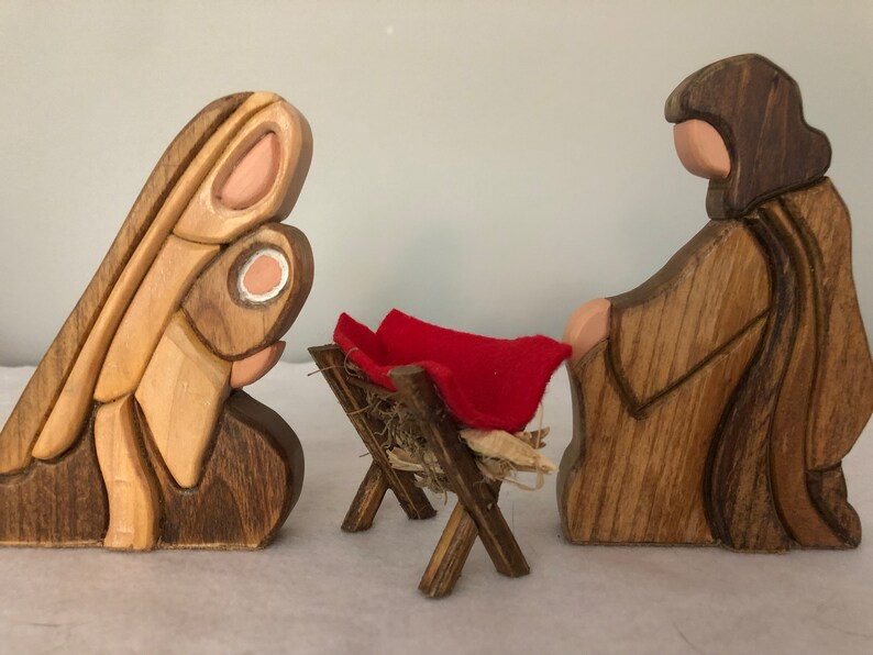 Handmade Wooden Nativity Scene - Etsy