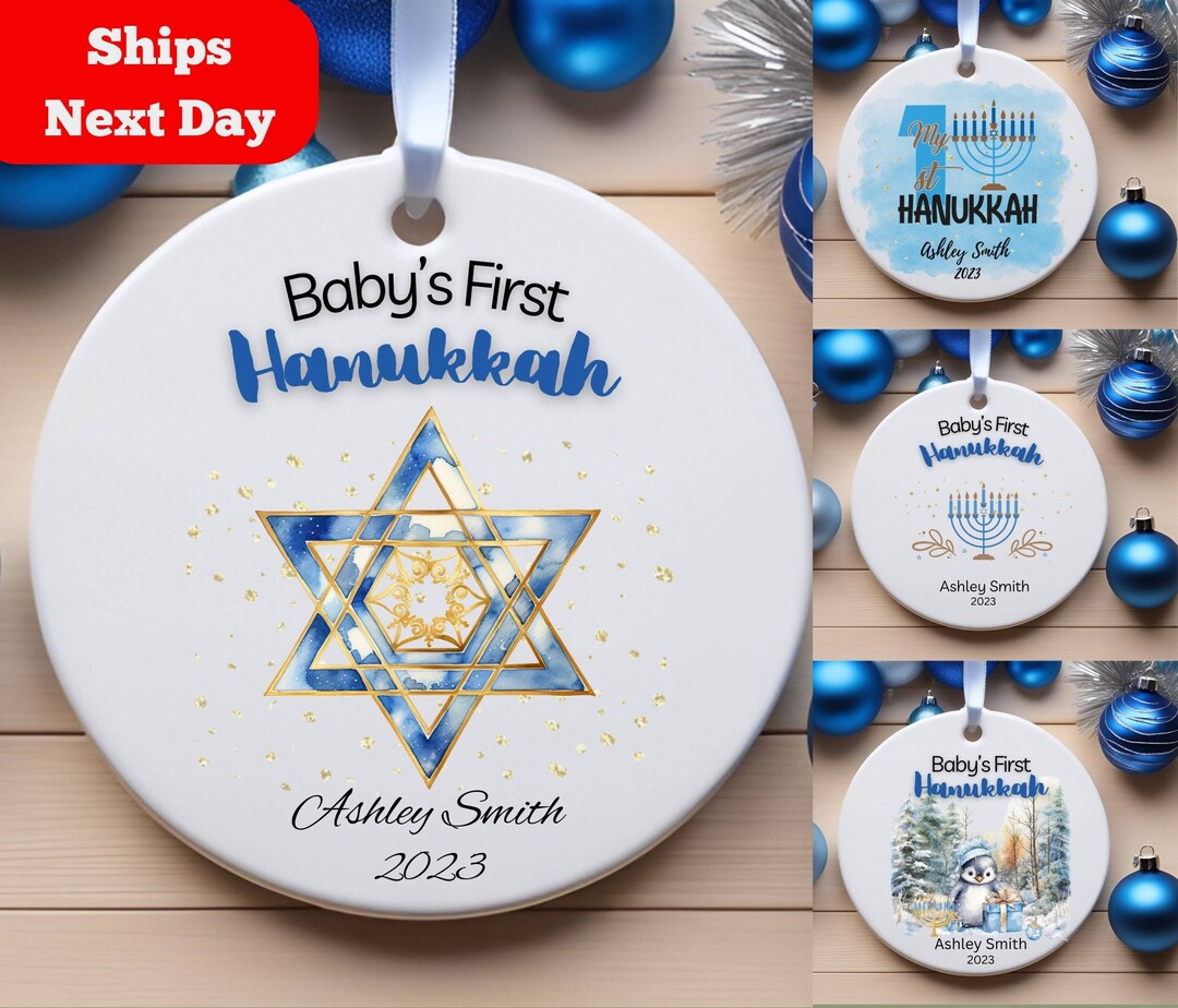 Baby's First Hanukkah Personalized Ornament, Celebration Gift ...