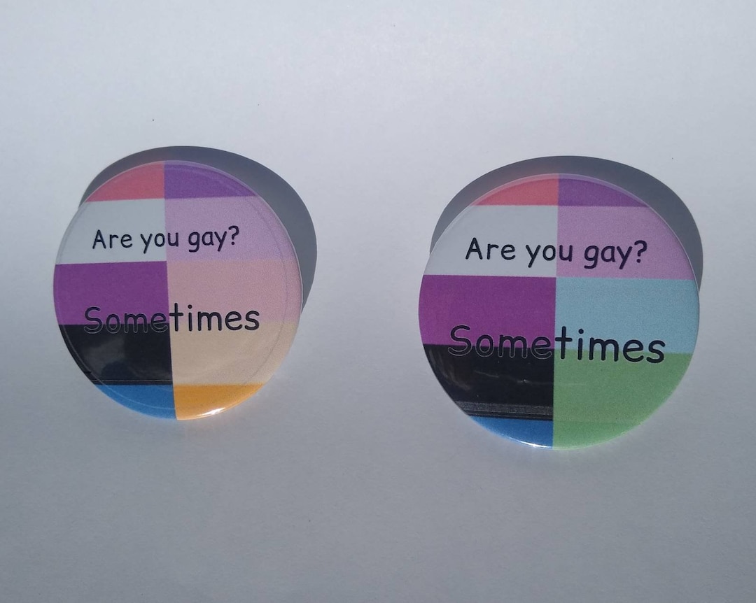 Are You Gay? Sometimes | Genderfluid Toric & Trixic Pride Pinback ...