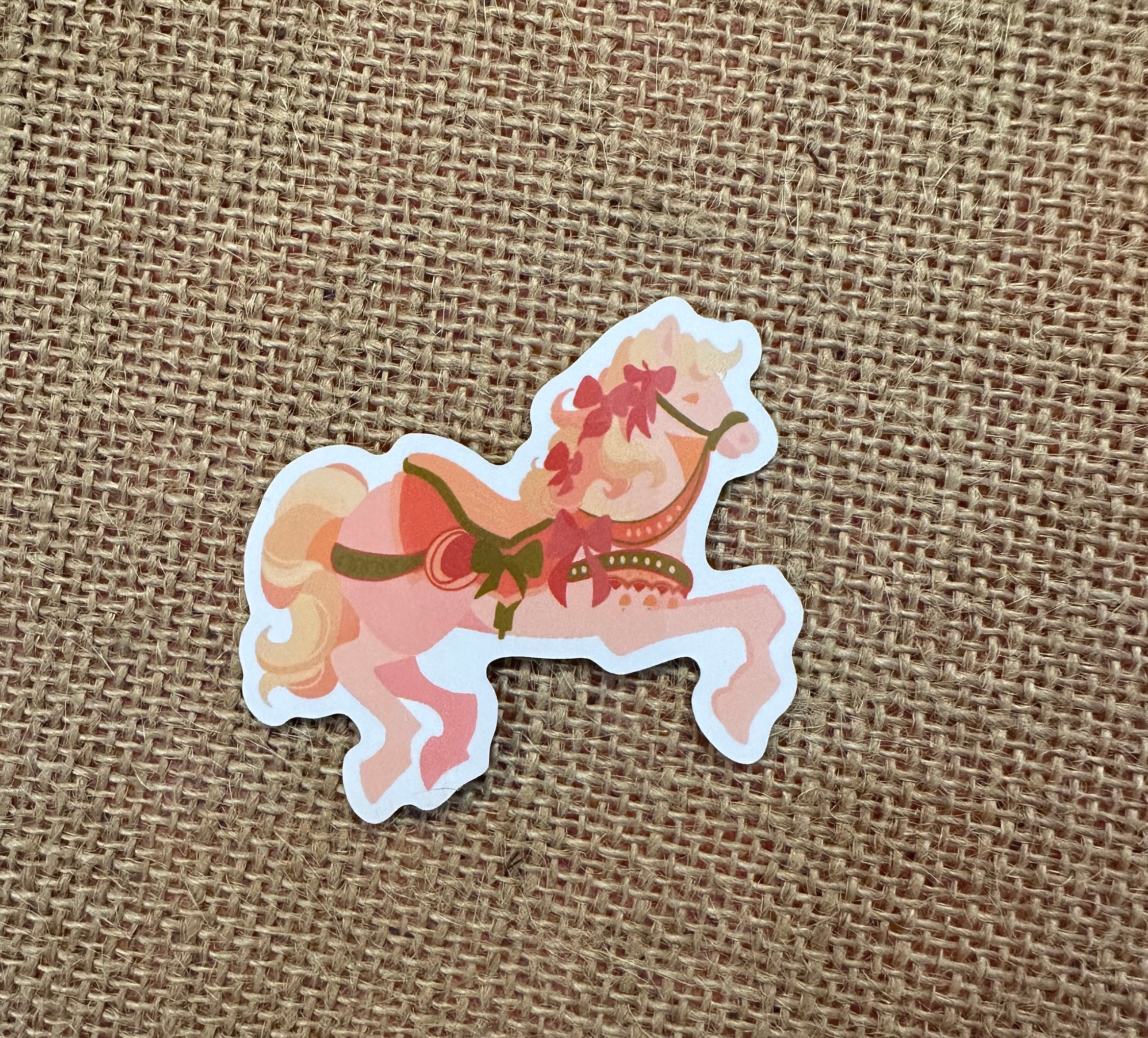 Yellow Carousel Horse Sticker - Etsy
