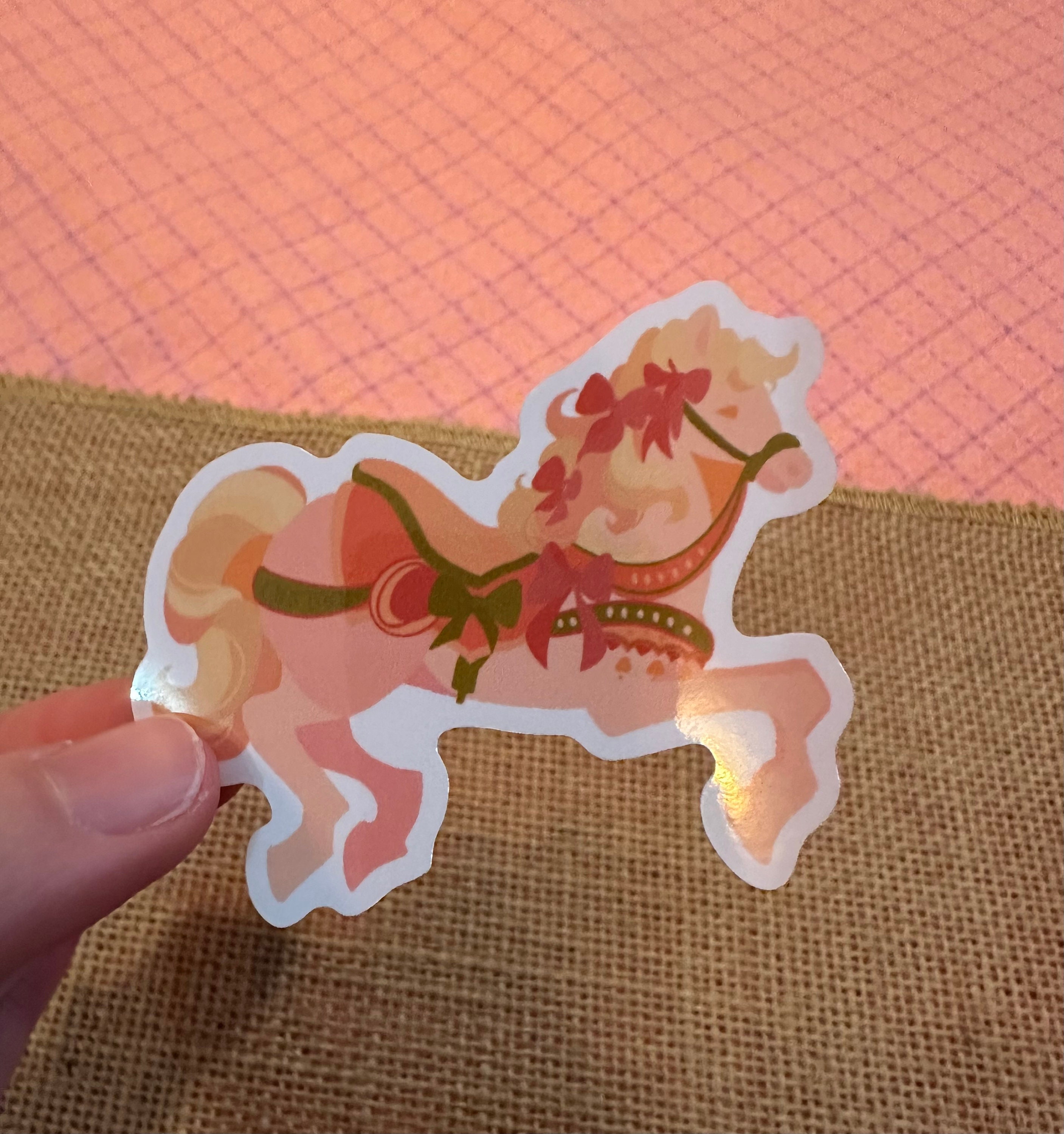 Yellow Carousel Horse Sticker - Etsy