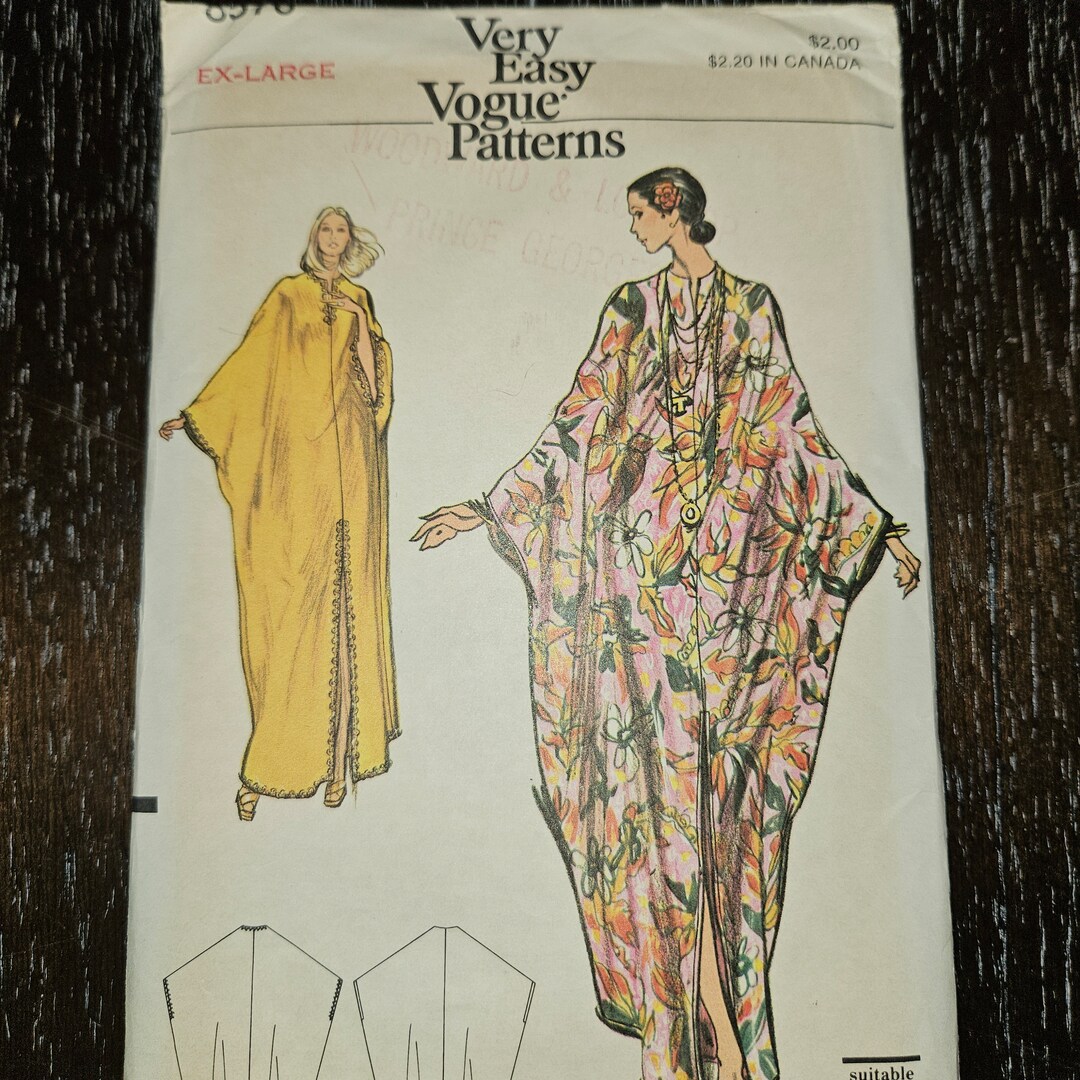Very Easy Vogue Sewing Pattern Caftan XL - Etsy