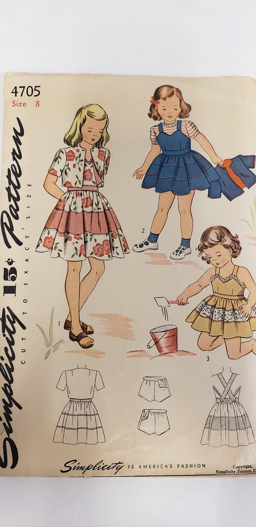 Simplicity Vintage Sewing Patterns for Jumper or Sundress, Bolero and ...