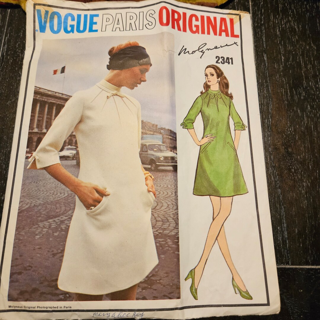 Vogue Paris Originals Vintage Molyneux One Piece Dress Pattern - Etsy