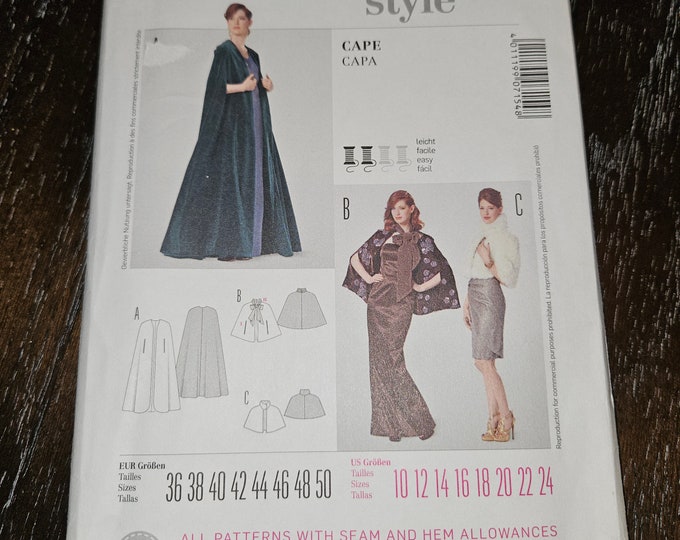 Burda Style Cape Sewing Pattern 7154 - Etsy